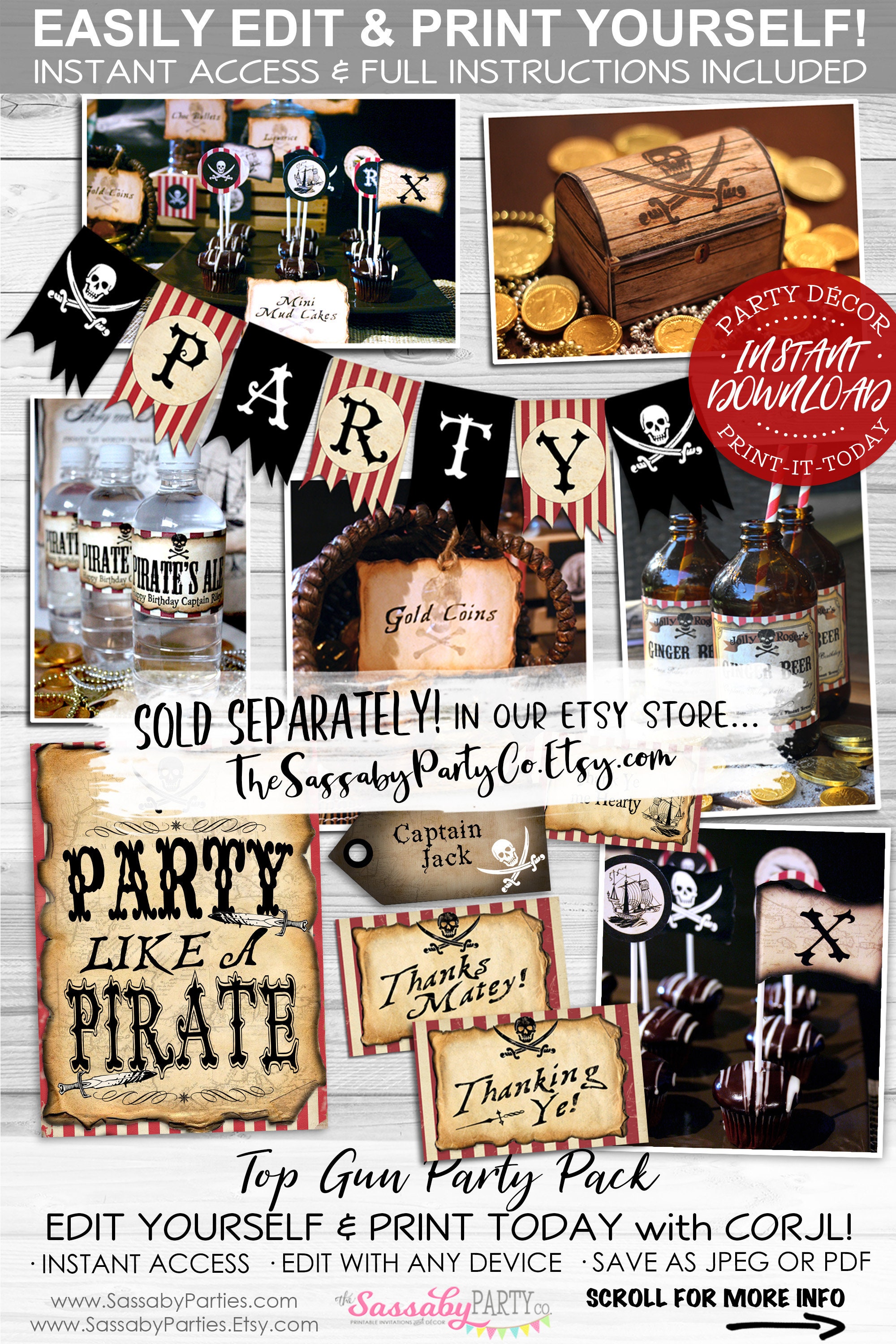 Pirate Walk the Plank Party Sign INSTANT DOWNLOAD | Etsy Canada