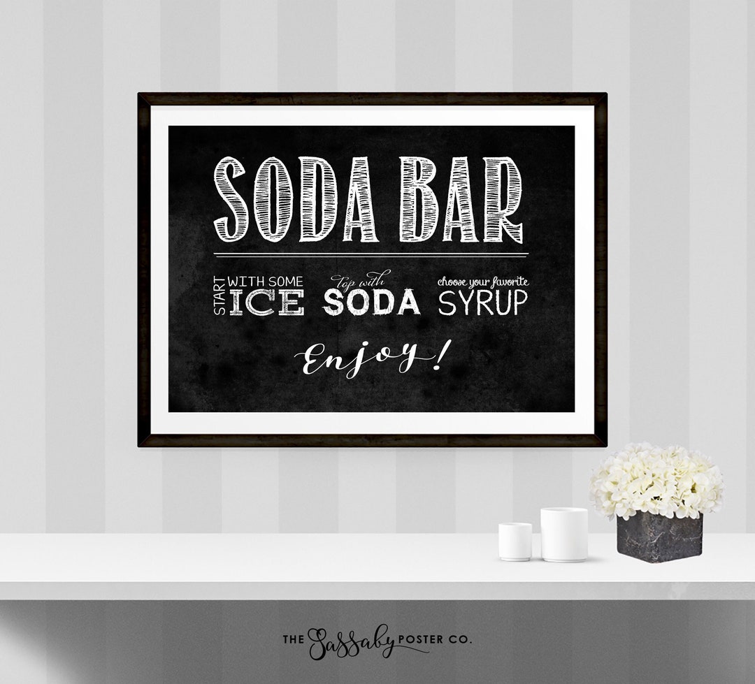 Soda Bar Poster INSTANT DOWNLOAD Printable Party Sign, Food Stand ...