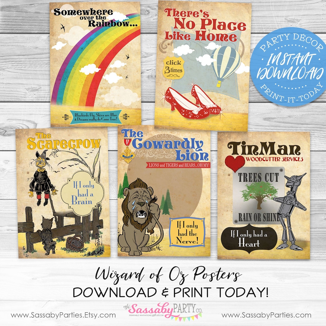 Wizard of Oz Printable Posters - INSTANT DOWNLOAD - Party Signs ...