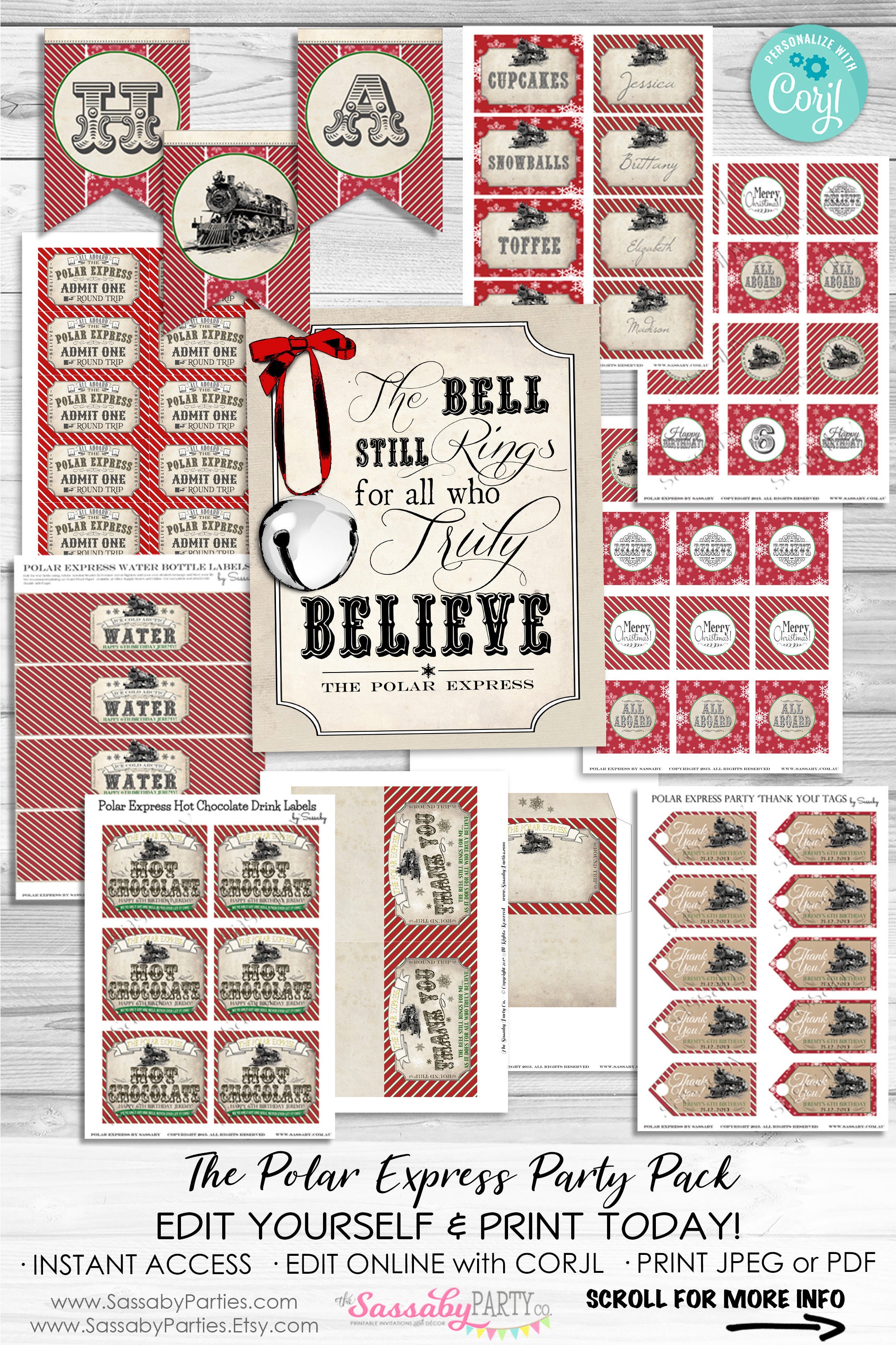 Polar Express Party Pack - INSTANT DOWNLOAD - Birthday, Christmas ...