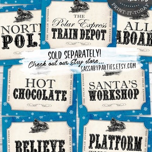 Polar Express BLUE Party Pack - INSTANT DOWNLOAD - Partially Editable ...