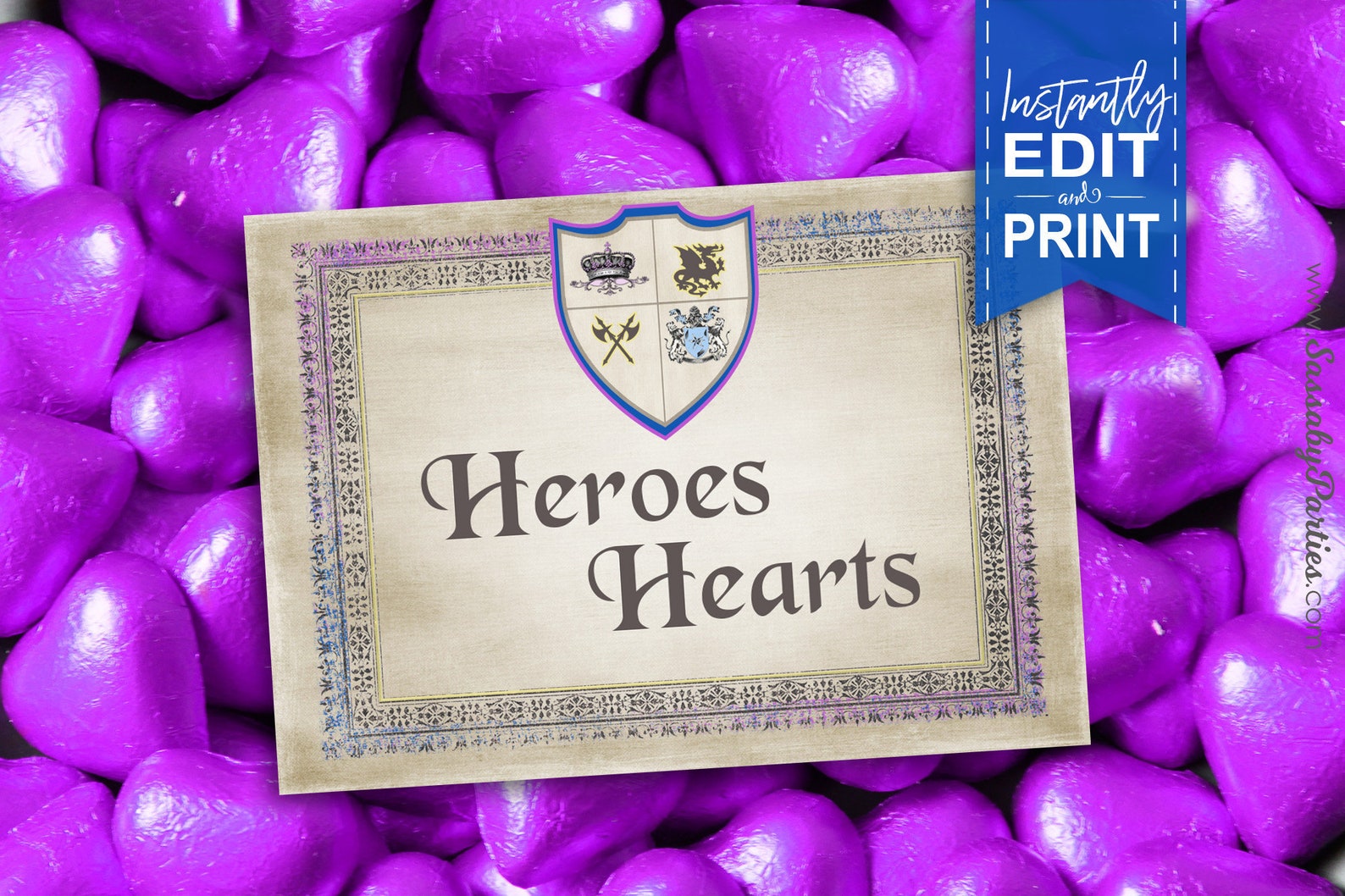 Knights & Princesses Party Labels INSTANT DOWNLOAD | Etsy