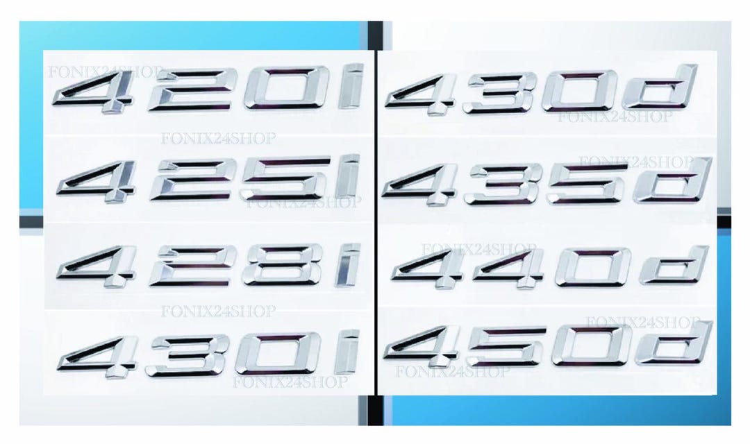 BMW 4 Series Emblem Letters CHROME 3D Style ABS Rear Trunk Badge 420i ...