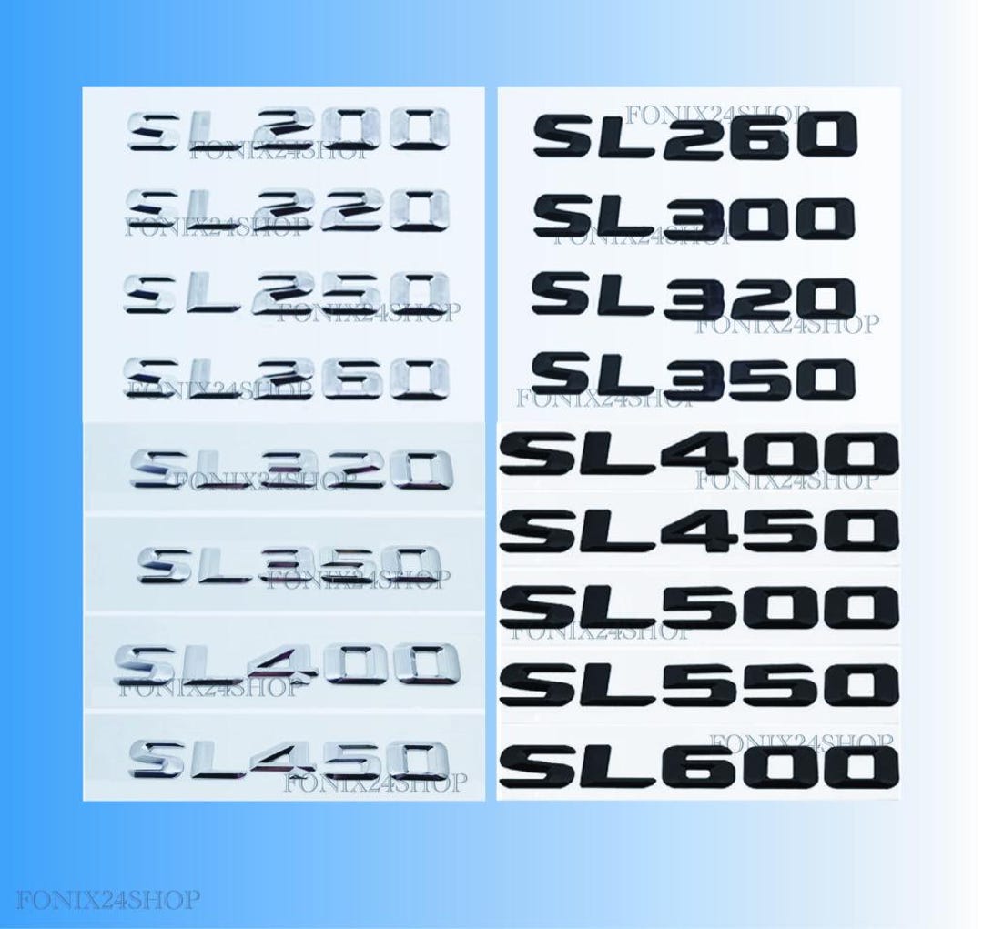 Mercedes Letters Sl-class Emblem SL55 SL63 SL65 - SL650 Logo Chrome ...