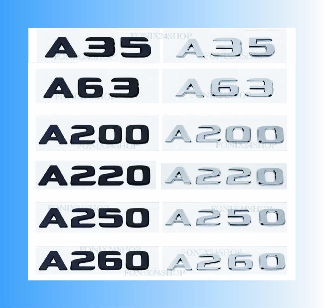 Mercedes Letters A-class Emblem A35 A45 A160 A180 A200 A220 A250 A260 ...