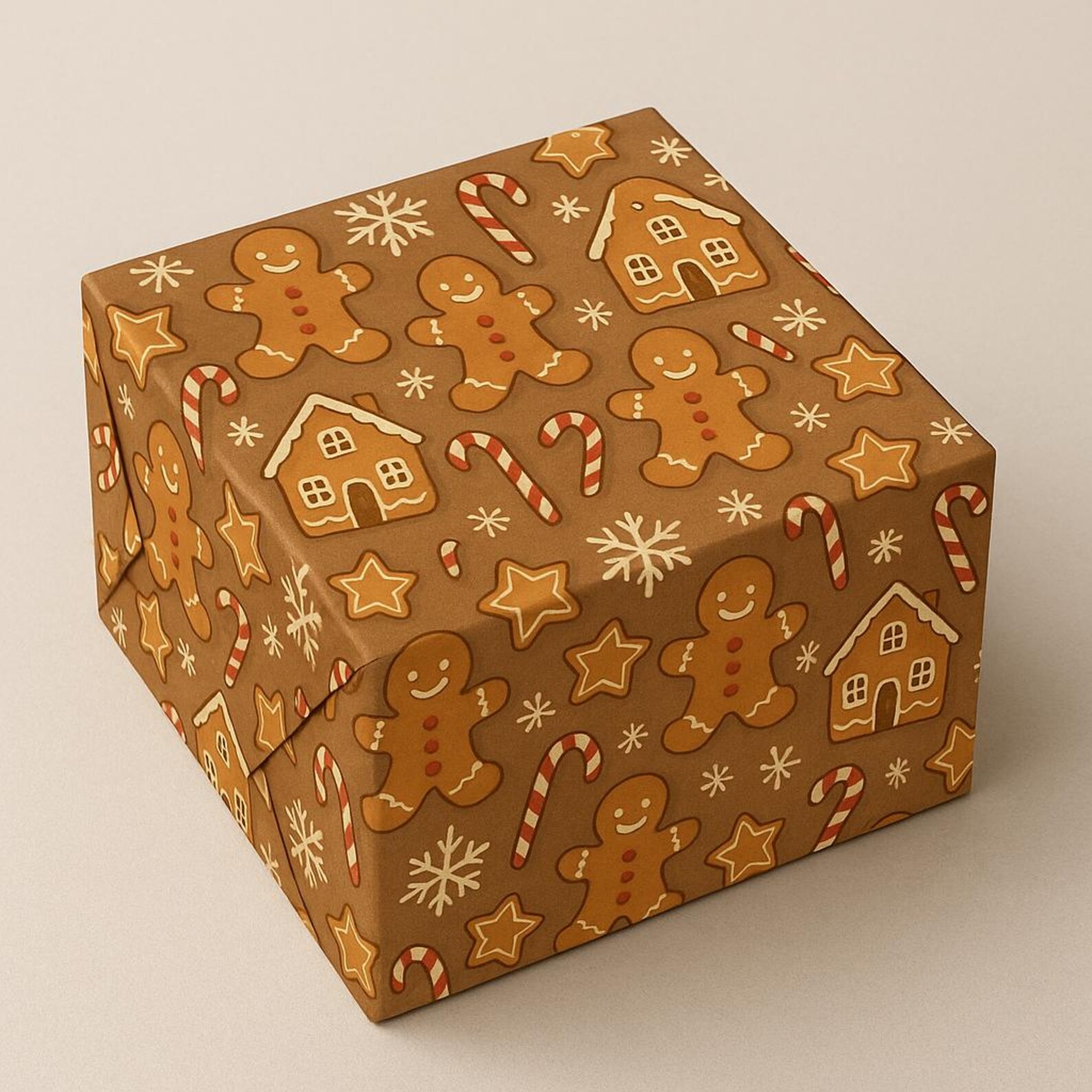 Gingerbread Christmas Wrapping Paper | Holiday Gift Wrap | Cute ...
