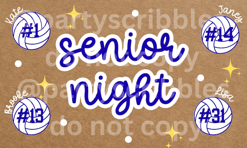 Senior Night Template Bundle - Sports, Highschool, Brown Paper ...