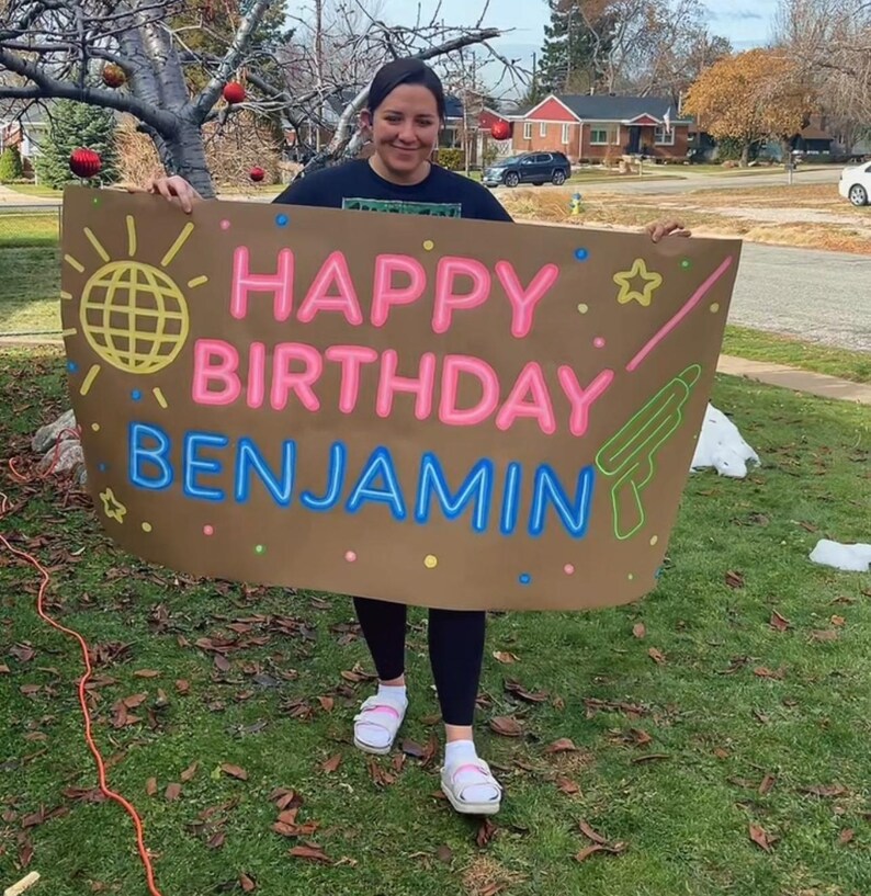 Hand Painted Custom Birthday Banner | Character Party Banner ...