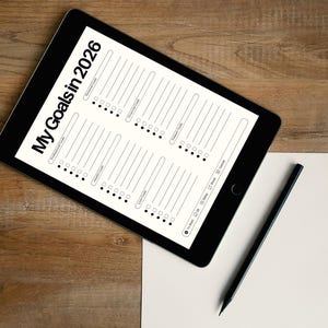 2026 Goals Planner Printable | One Page New Year Resolution Worksheet ...