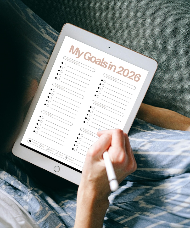 2026 Goals Planner Printable | One Page New Year Resolution Worksheet ...