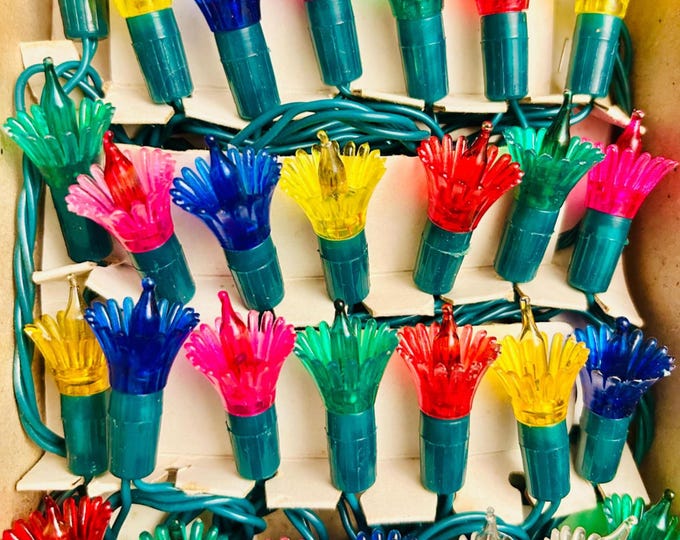 Vintage Christmas Tree Lights Working 1970s Multicolored String Lights ...