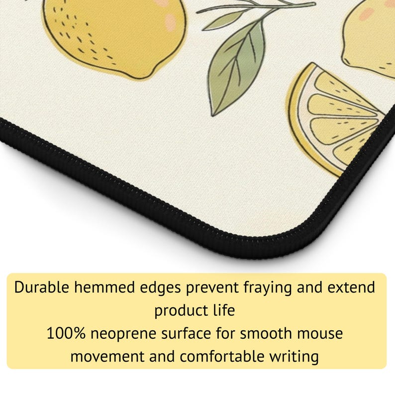Lemon Desk Mat, Large Neoprene Mousepad, Office Decor - Etsy