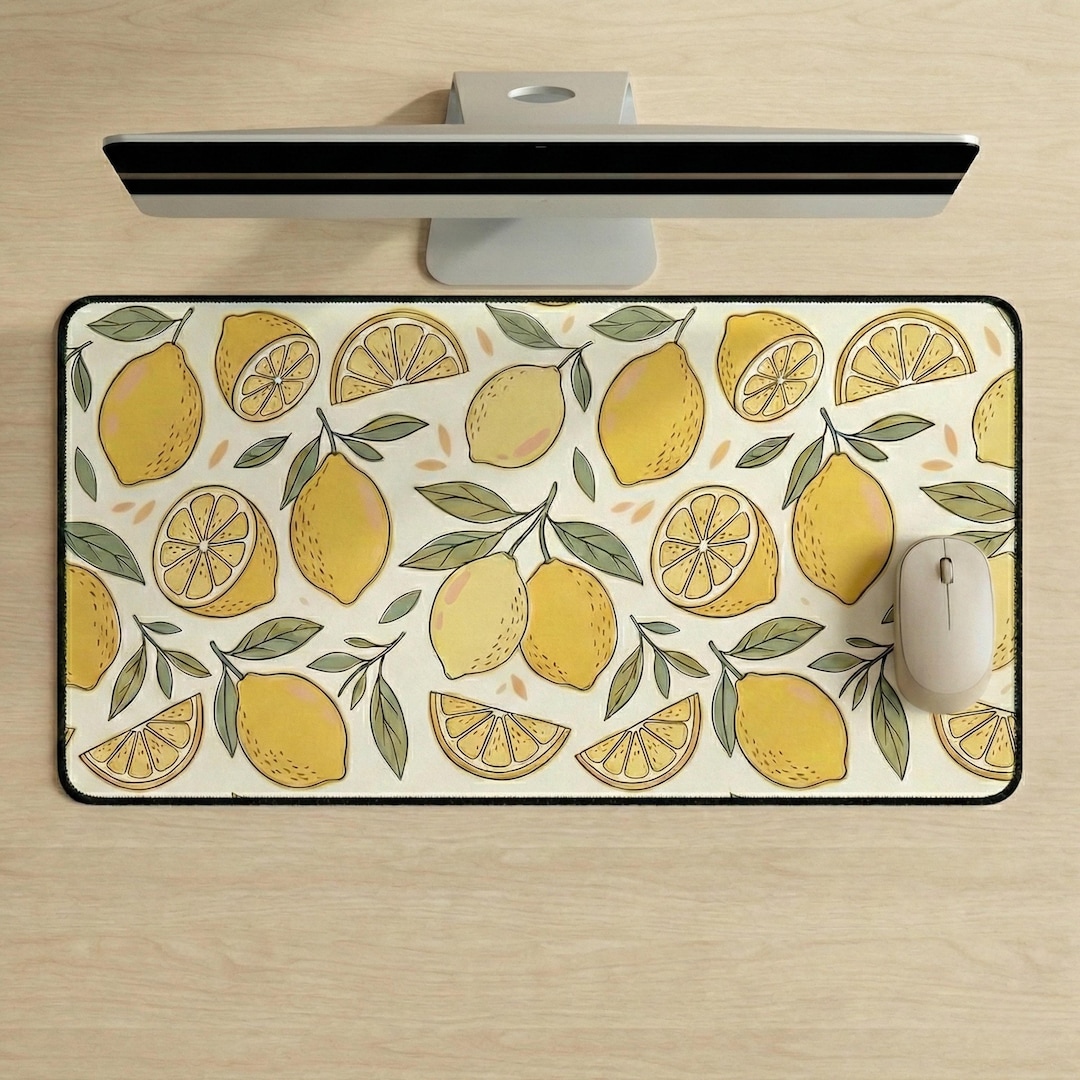 Lemon Desk Mat, Large Neoprene Mousepad, Office Decor - Etsy