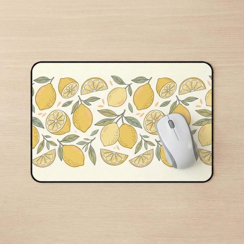 Lemon Desk Mat, Large Neoprene Mousepad, Office Decor - Etsy
