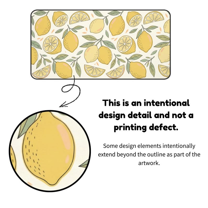 Lemon Desk Mat, Large Neoprene Mousepad, Office Decor - Etsy