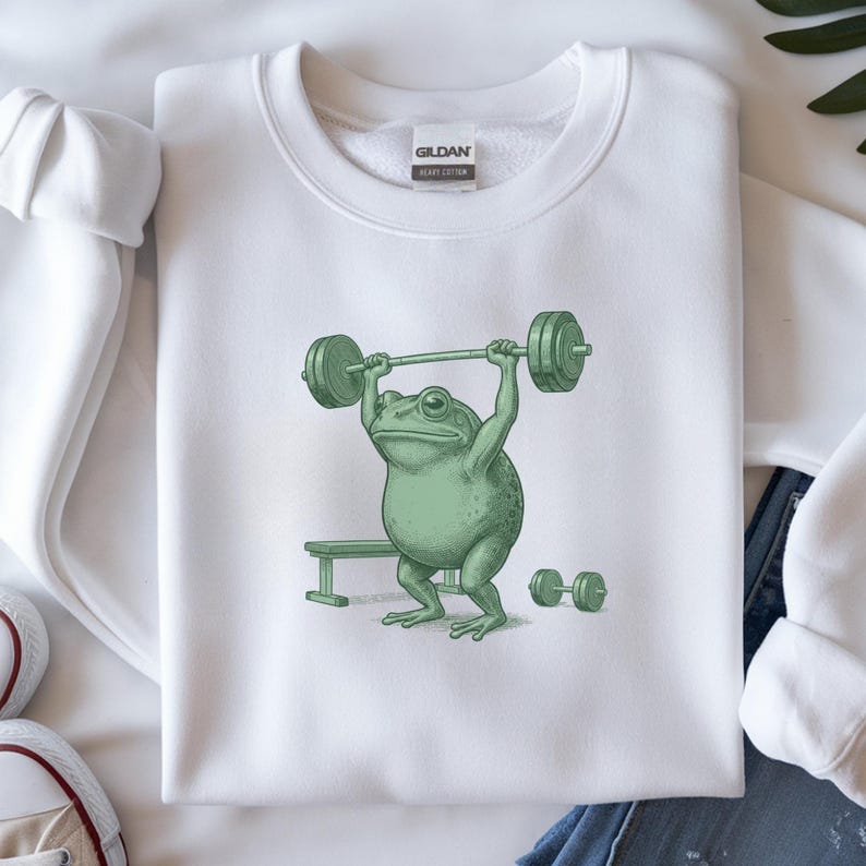 Funny Gym Png, Unhinged Frog Png, Sarcastic Weightlifting Png, Workout ...