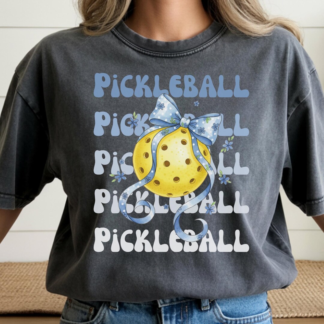 Coquette Pickleball Png, Preppy Hand Drawn Pickleball Shirt Design ...