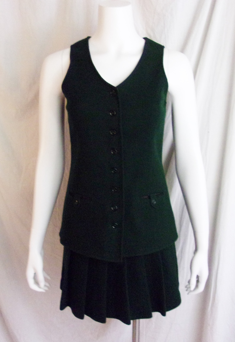 Vintage 1970s Mini Skirt and Long Vest Wool Set Bobbie Brooks - Etsy