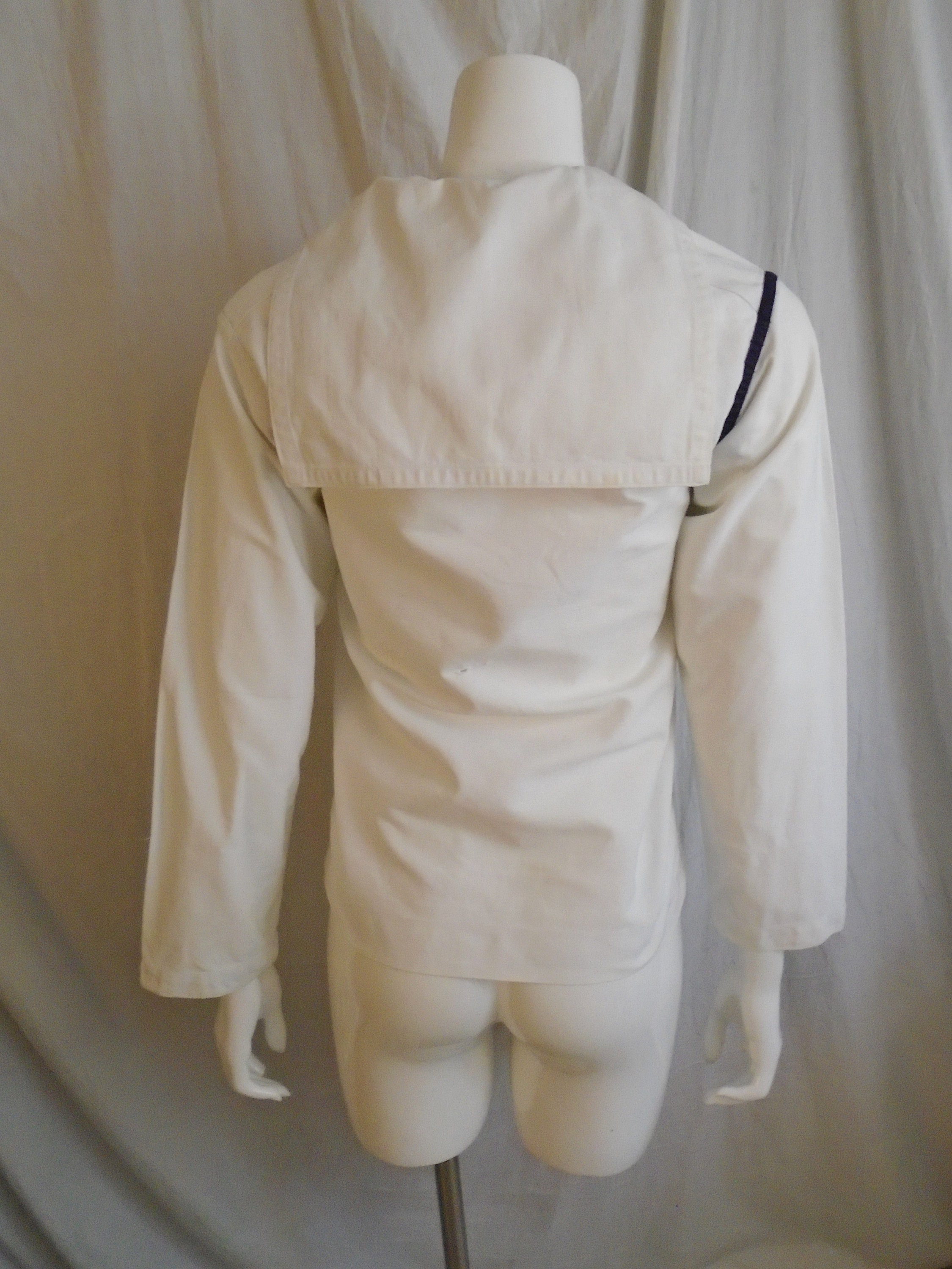 Vintage 1940s Middy Top Mans Naval Uniform White Twill - Etsy Australia