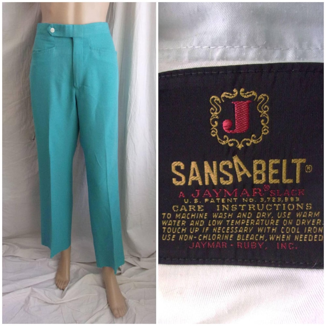 Vintage 1970s Men’s Pants Turquoise Sansabelt Trousers 34 X 29 - Etsy