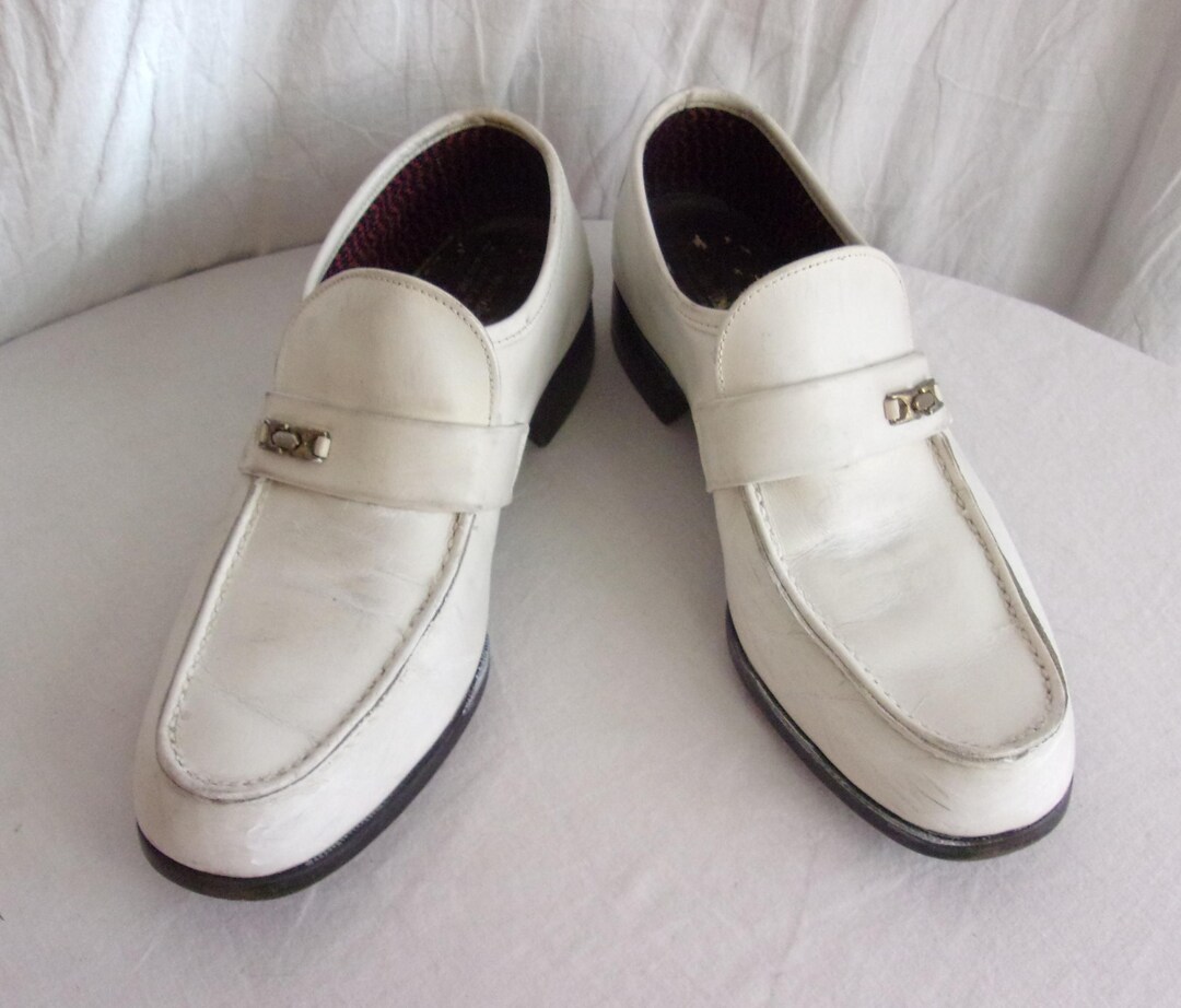Vintage 1970s Mens Shoes White Loafers Disco Caddyshack - Etsy