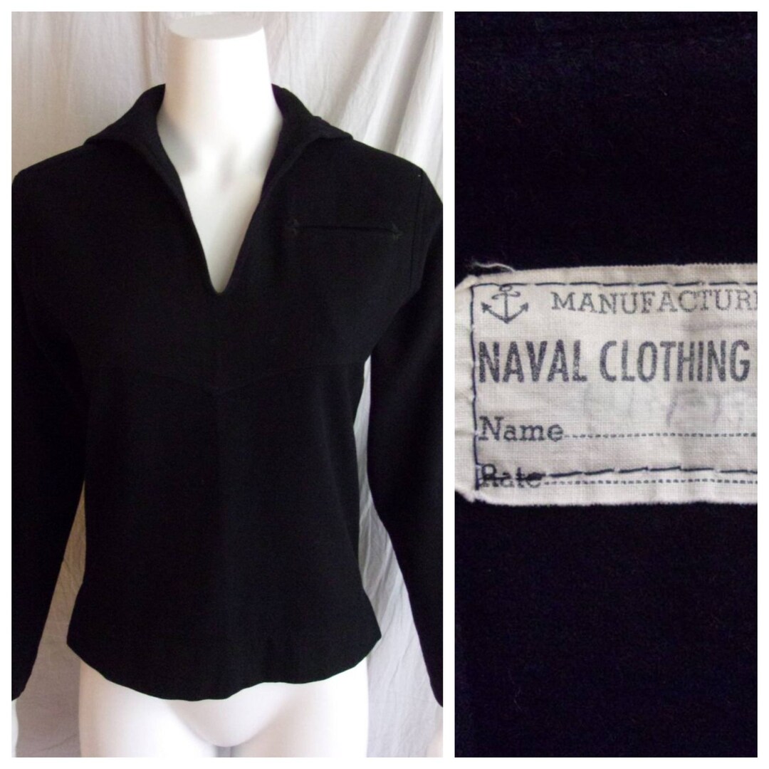 Vintage 1940s Middy Top Navy Issue WWII Era Uniform Small - Etsy