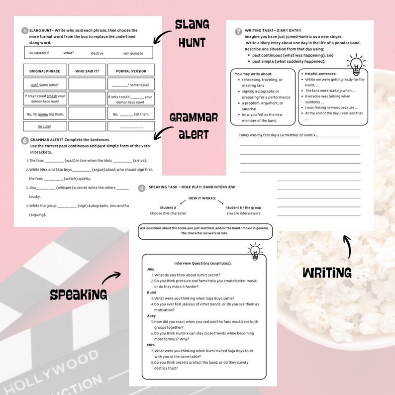 K-pop Demon Hunters ESL Worksheet: Grammar & Vocabulary (digital PDF ...