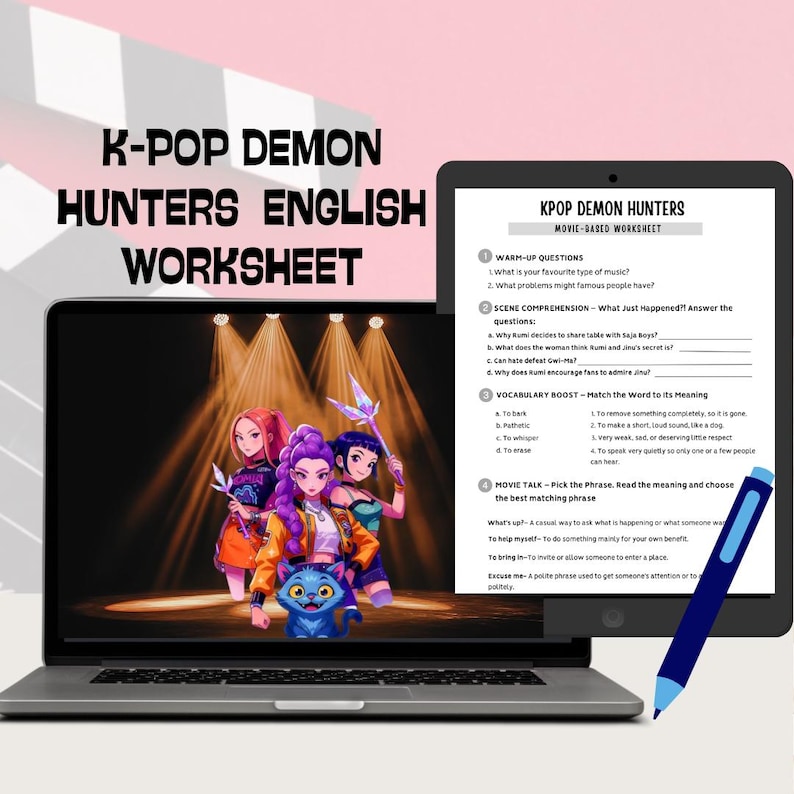 K-pop Demon Hunters ESL Worksheet: Grammar & Vocabulary (digital PDF ...