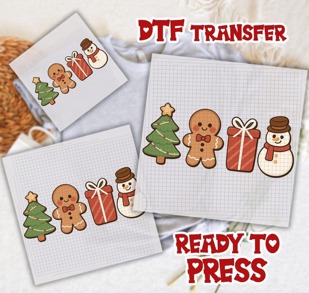 Cute Gingerbread Cookies DTF Transfer, Womens Christmas Dtf, Merry ...