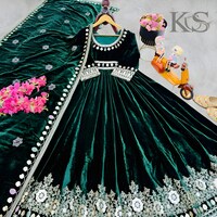 Embroidered Cinon Silk Anarkali Gown: Indian Wedding Dress - Etsy
