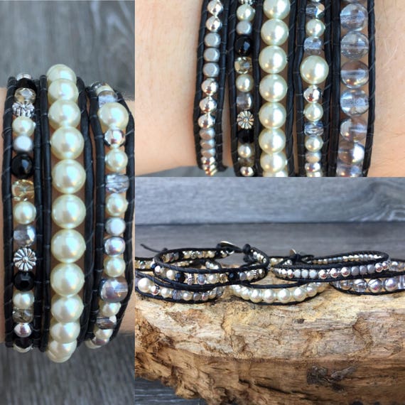 Pearl/silver Wrap Stack Set of Single Wraps | Etsy