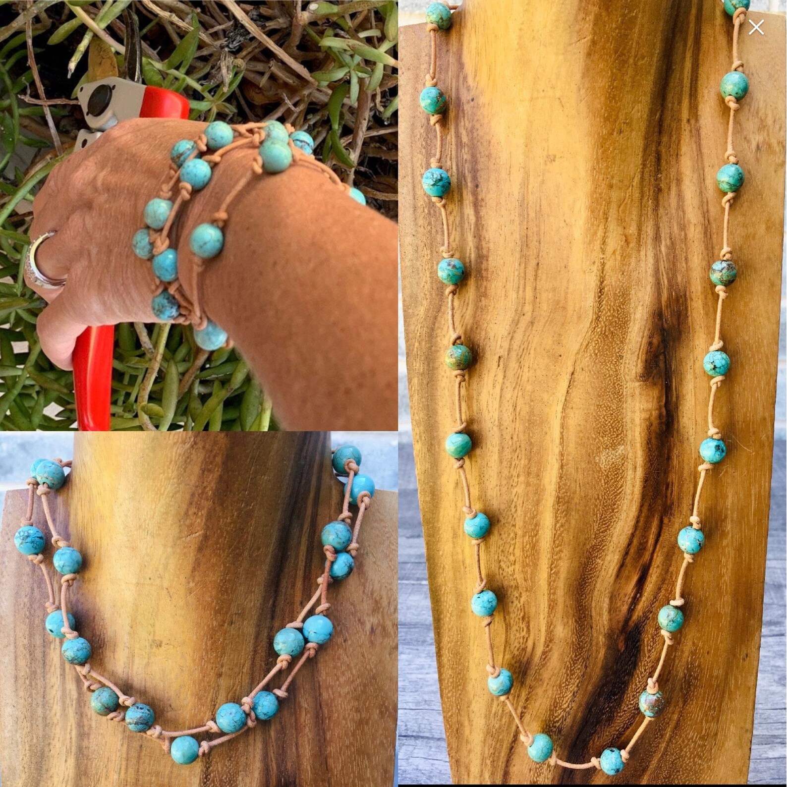 Beachy Knotty Wrap - Light Turquoise - 4-wrap - Etsy