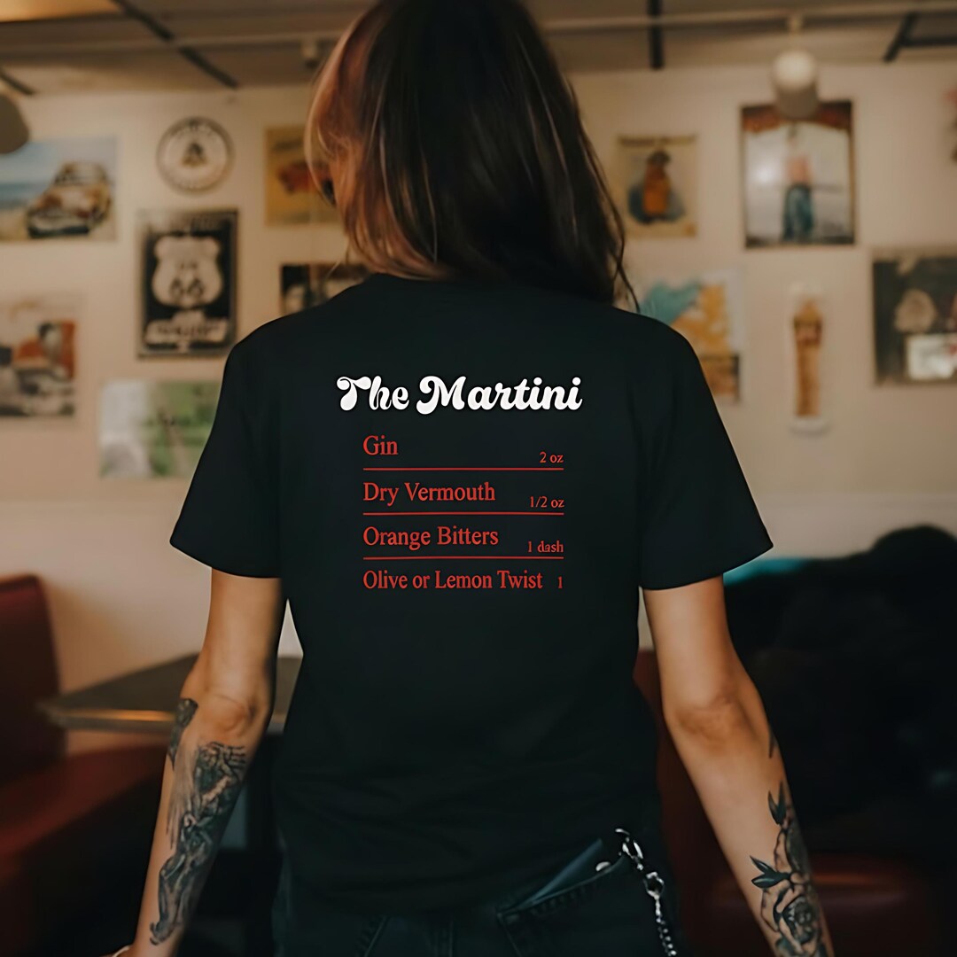 The Martini Recipe T-shirt | Cocktail Ingredients Bar Shirt - Etsy