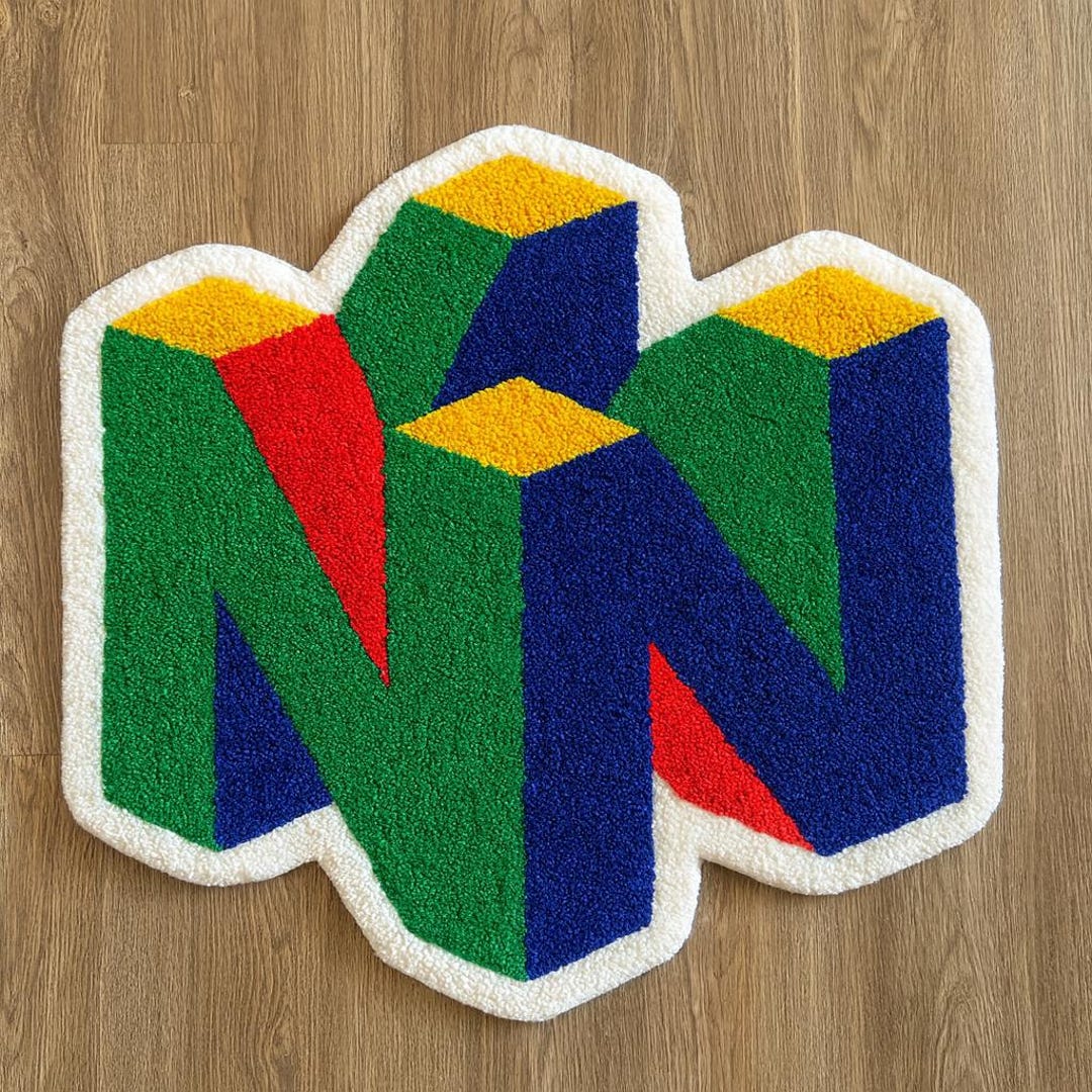 Custom Rug, N64 Logo, Nintendo, Gaming, 100% Handmade, Quality Material ...