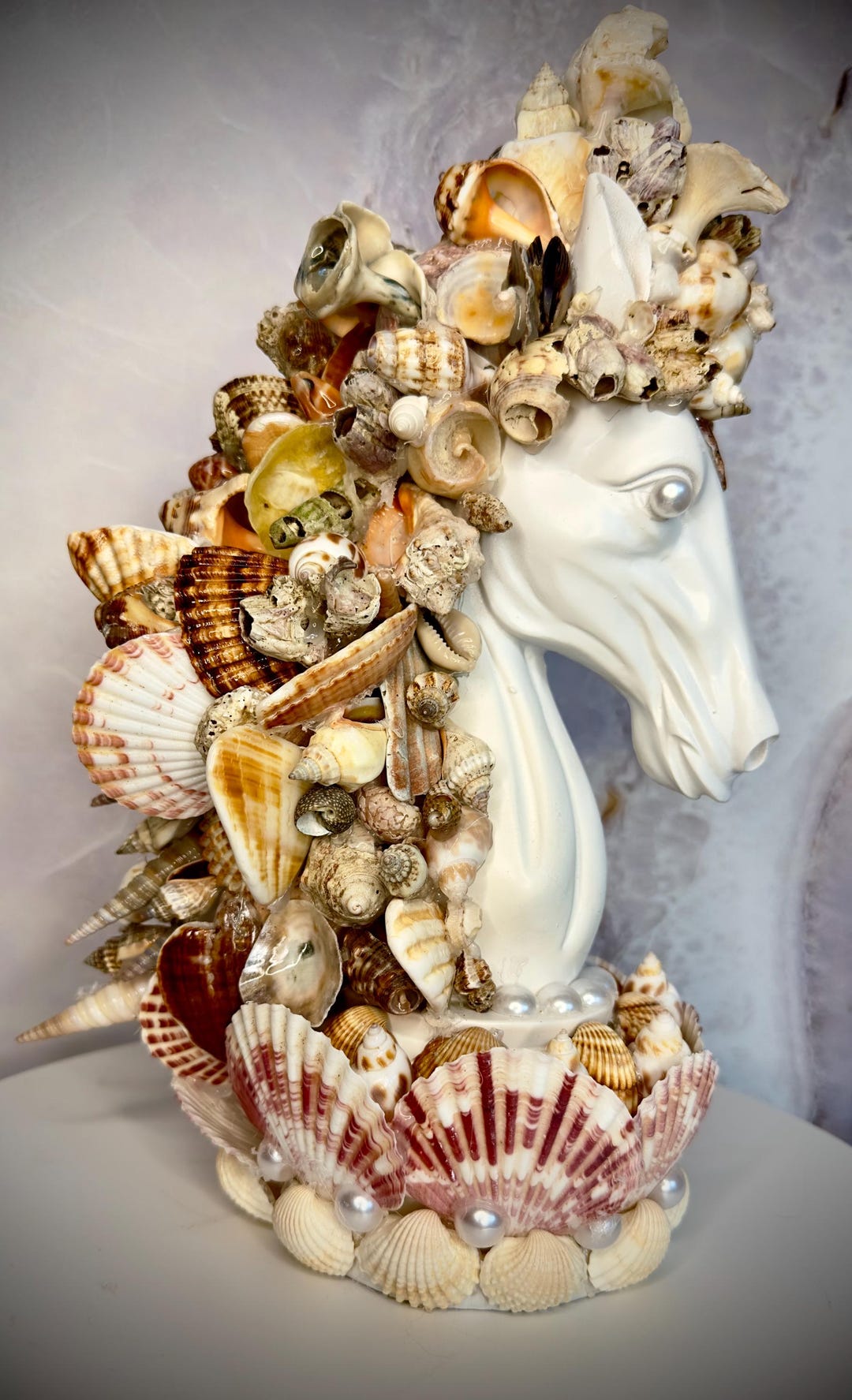 Horse Sculpture With Natural Seashells - Etsy