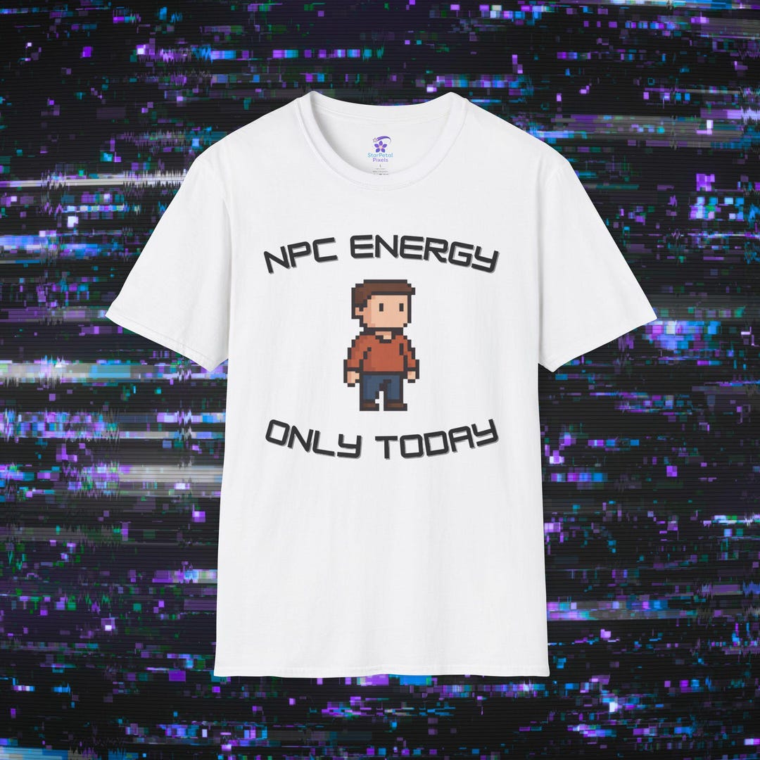 NPC Energy Retro Gamer T-shirt - Pixel Art Graphic Tee - Etsy