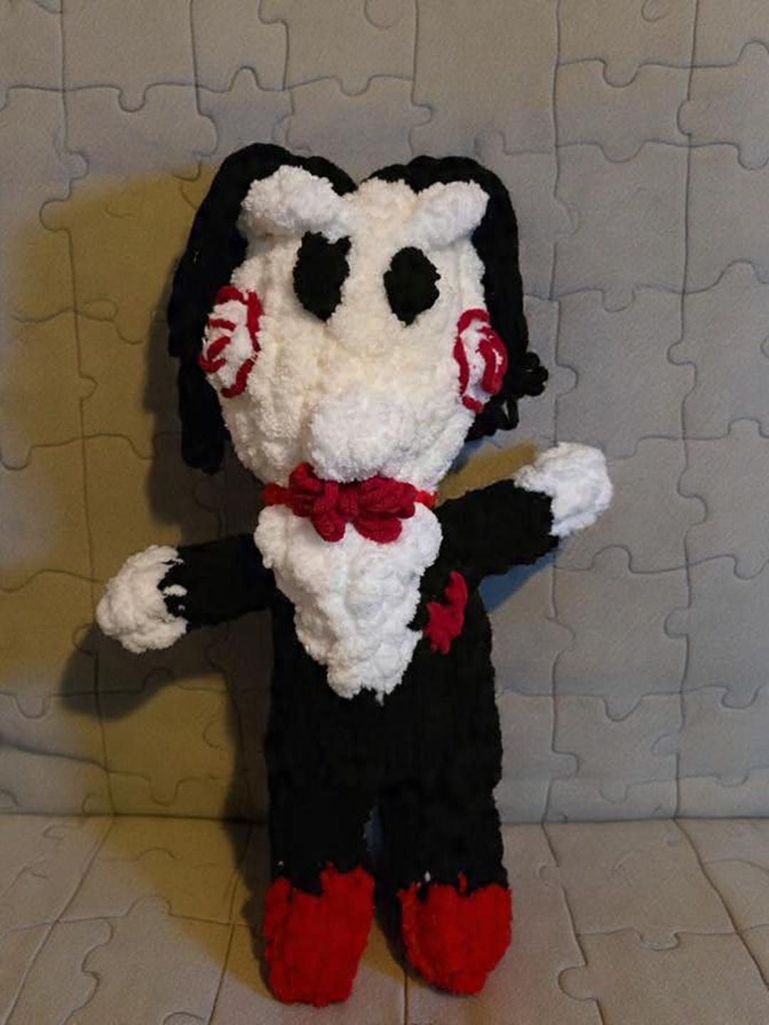Crocheted Billy Puppet Plushie, Handmade Horror Toy - Etsy