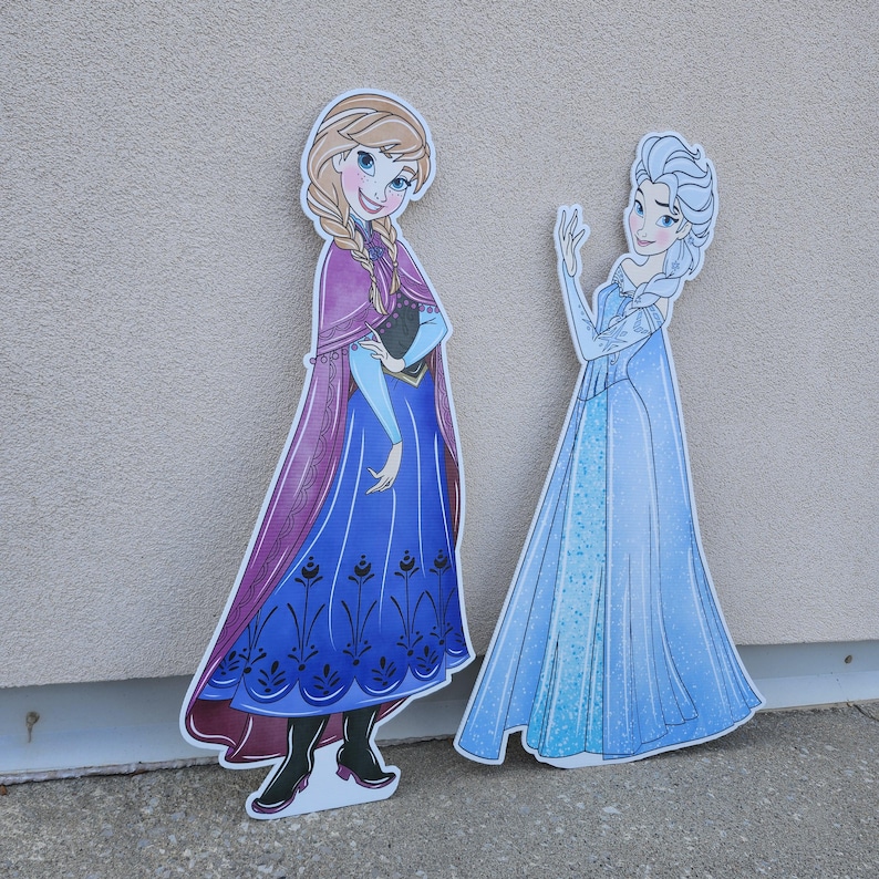Frozen Birthday Standee Elsa Anna Party Decor | Winter Princess Lawn ...
