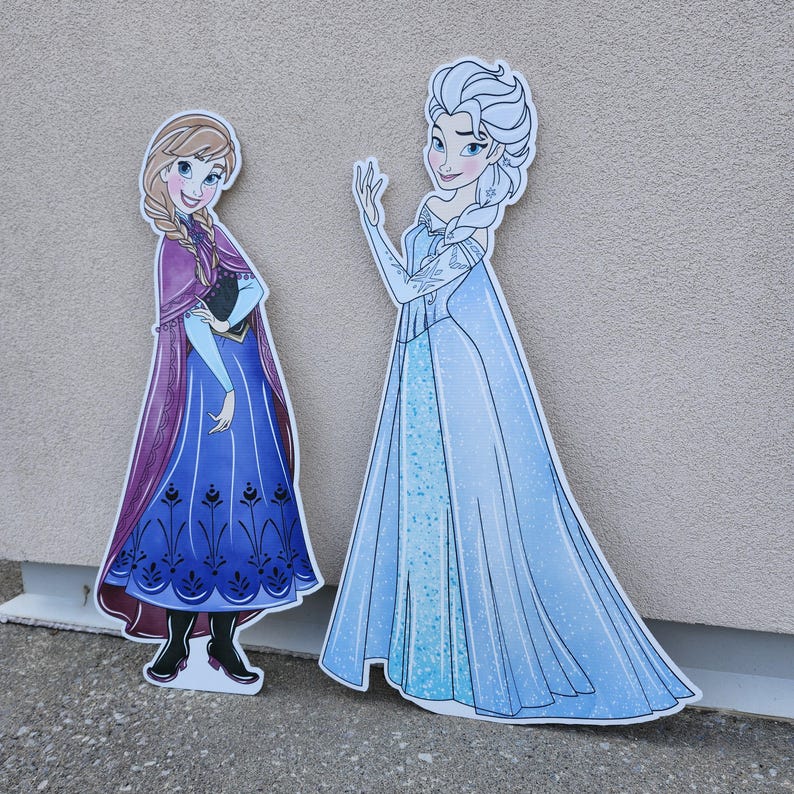 Frozen Birthday Standee Elsa Anna Party Decor | Winter Princess Lawn ...