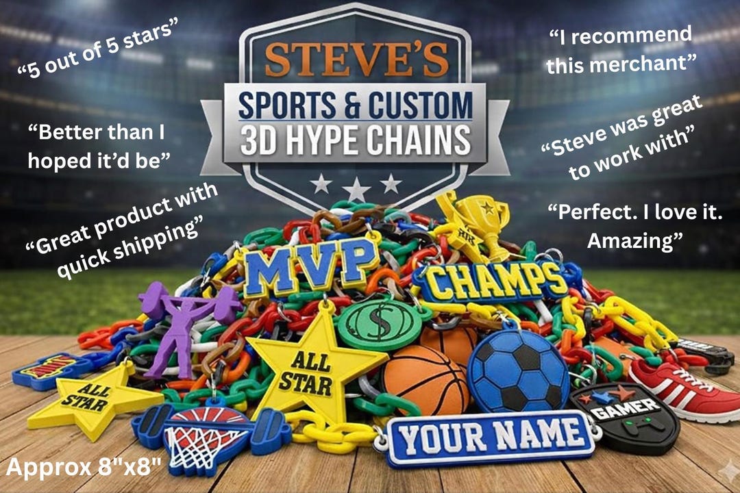 Sports Hype Chain, Photo Frames W/chain & Door Signs - Customizable and ...