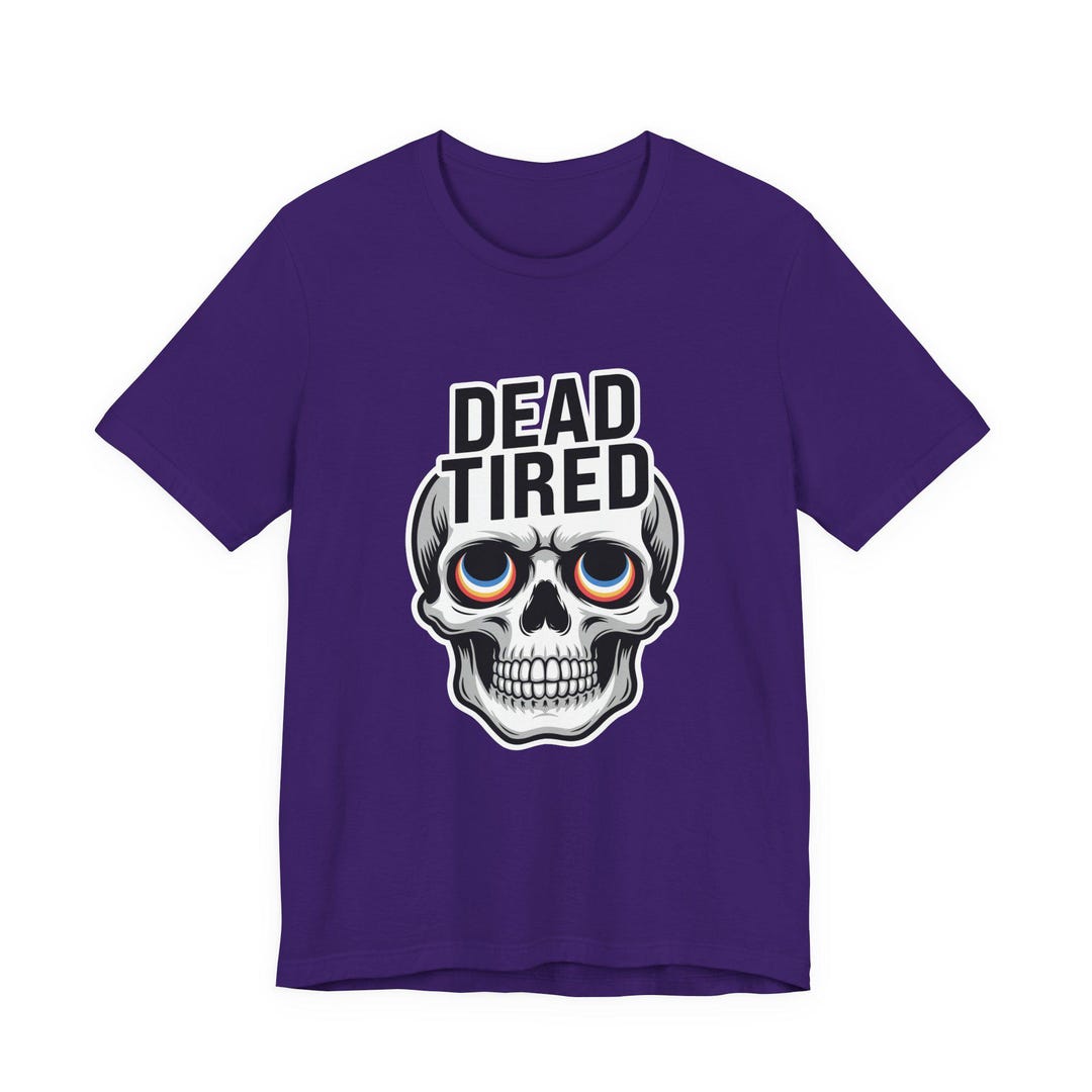 Dead Tired Skull Tee Shirt, Funny Comic Graphic, Unisex Cotton - Etsy