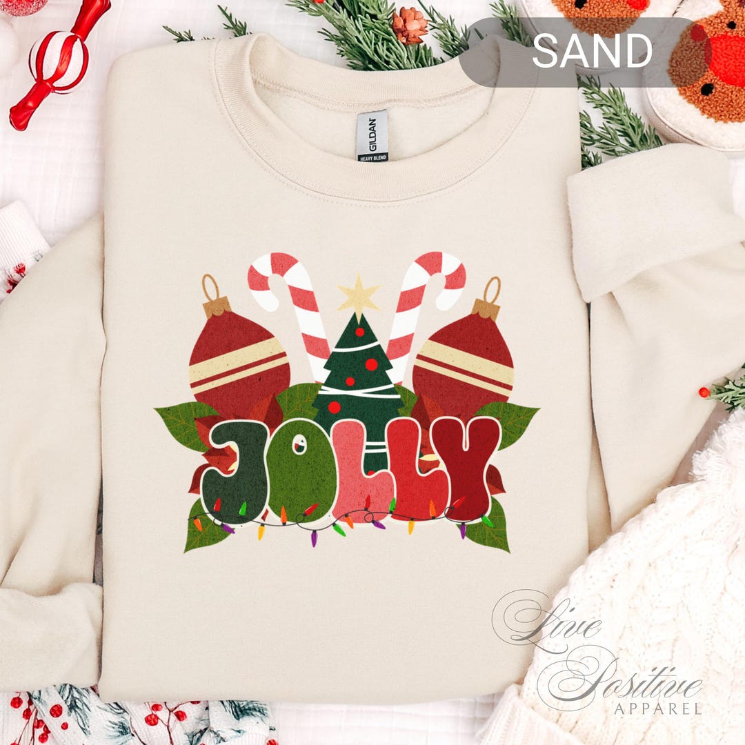 Jolly Custom Graphic Design Crewneck Sweatshirt for Christmas Gift ...