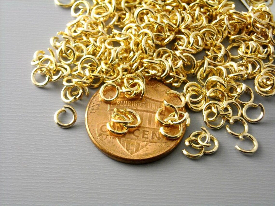 KC Gold Plated Jump Rings, 4mm, 21 Gauge - 100 Pieces - Etsy