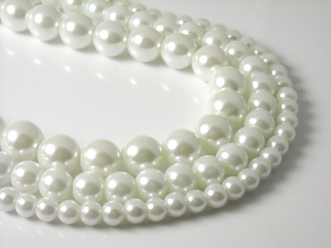 Czech Glass Pearls, Snow White, 4mm, 6mm, 8mm - Choose Your Size - Etsy