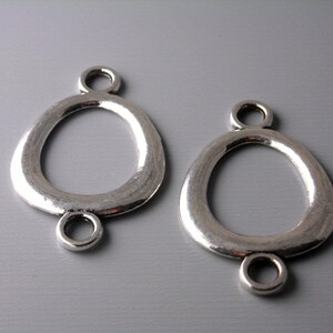 Raised Trapezoid Ring Connector Links, Antique Silver Plated, 28mm X ...
