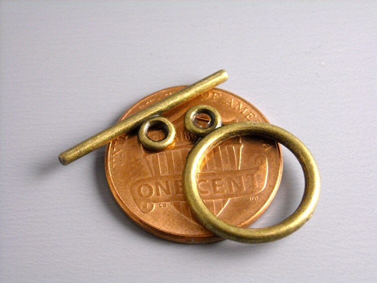T-bar Toggle Clasps, Antique Bronze Plated, 15mm Rings, 21mm Bars - 10 ...