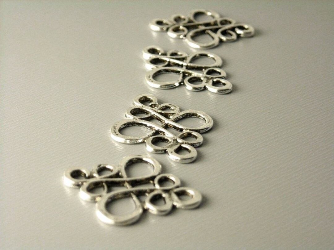Flat Filigree Infinity Link Charms, Antique Silver Plated, 22mm X 18mm ...
