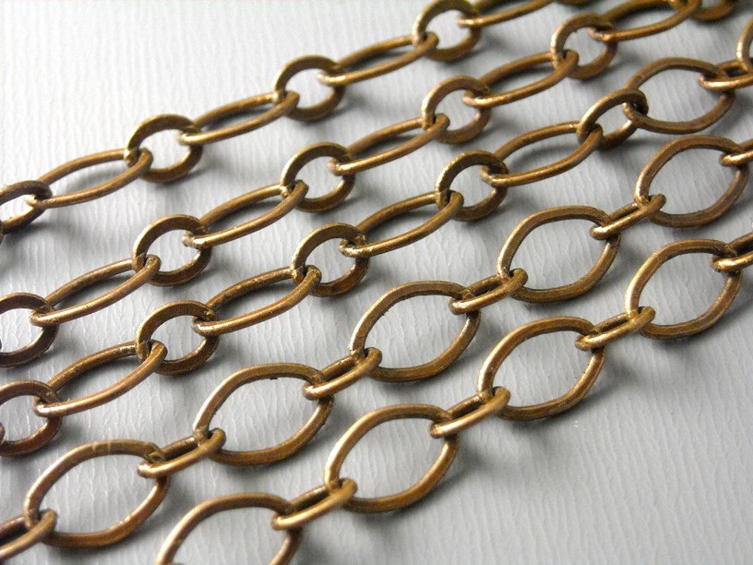 Antique Copper Plated Large Cable Chain, 9mm X 6mm / 5mm X 4mm - 5 Feet ...
