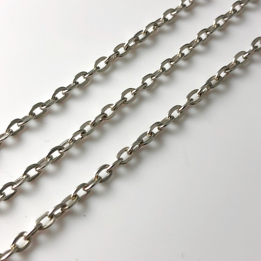 Flat Cable Link Chain, Unsoldered Links, Antique Silver Plated, 3mmx2mm ...