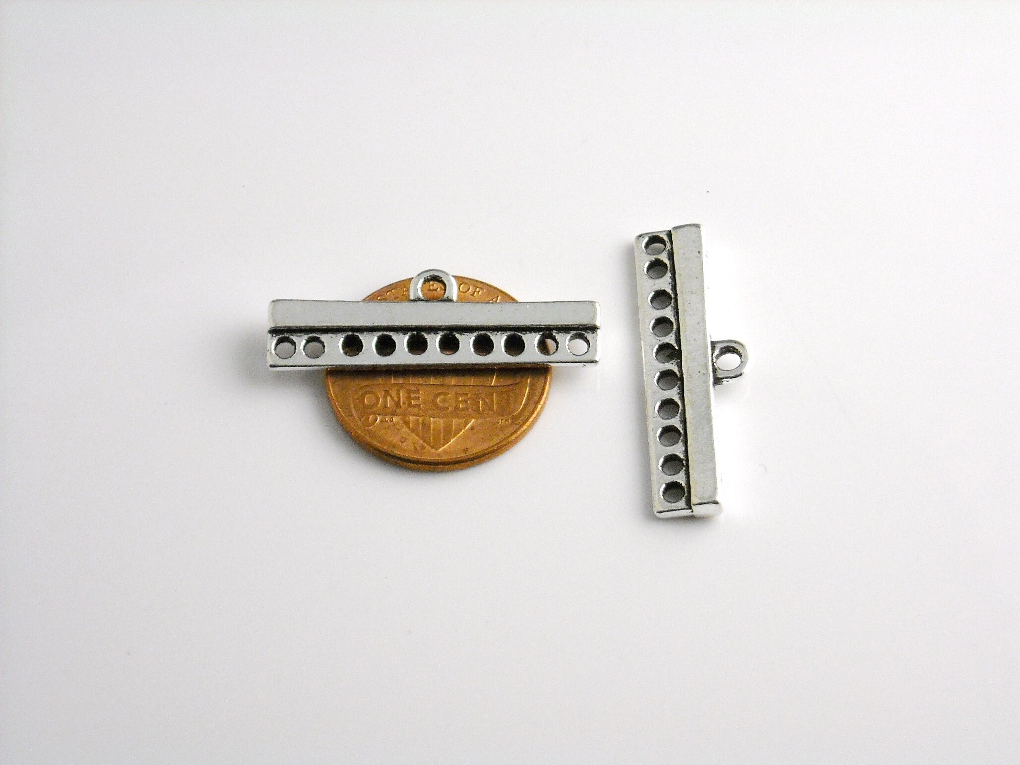 Antique Silver 10-strand Connector Bars: Bracelet/earring Links - 6 ...